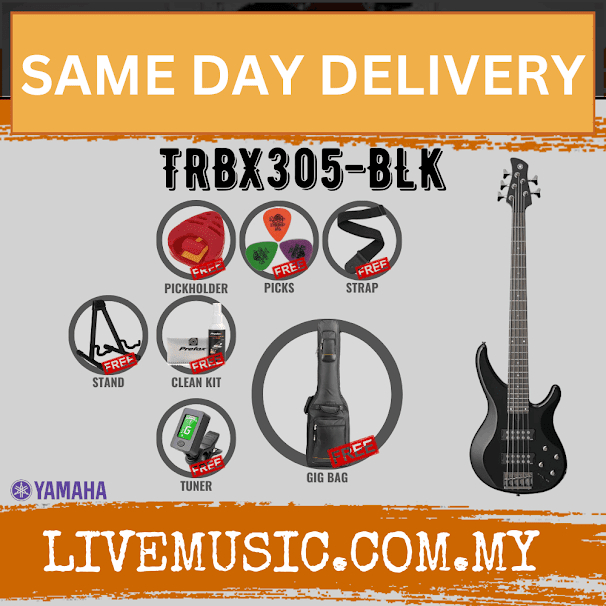 Yamaha TRBX305 5-string Electric Bass Guitar Package - ( TRBX 305 ...