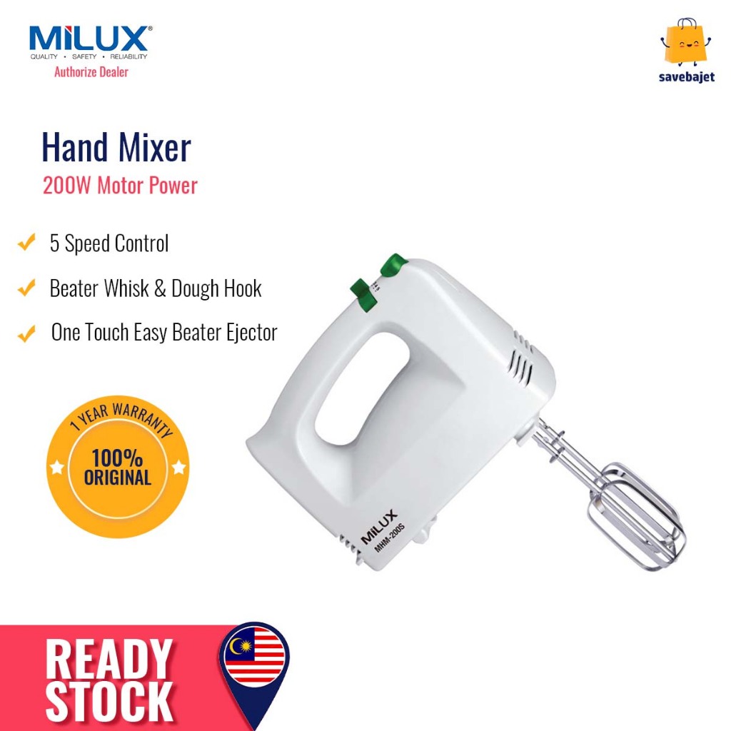 MiLUX Hand Mixer MHM-200S | Shopee Malaysia