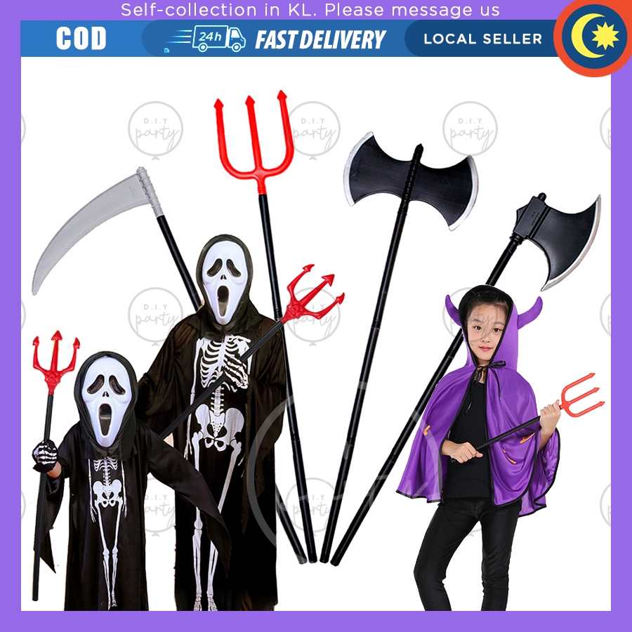 Halloween Party Props Fork Axe Trident Demon Devil Ghost Witch Grim ...