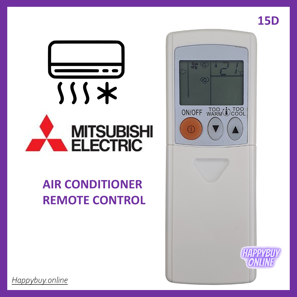 Mitsubishi Electric Air conditioner Remote Control 15D Remote Aircond Air Cond Mitsubishi ...