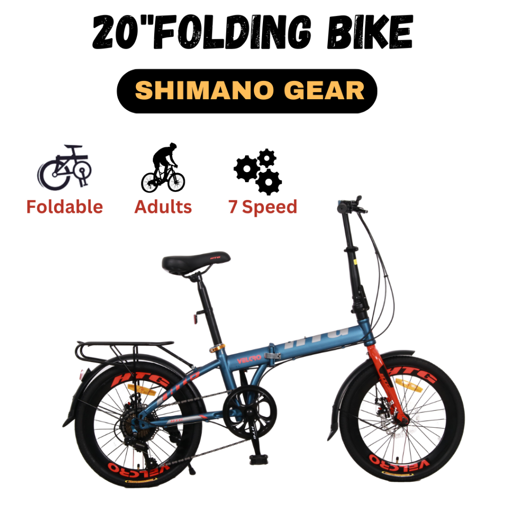 Folding Bicycle Adult/Basikal Lipat Dewasa/Shimano Gear/7speed/Velcro | Shopee Malaysia