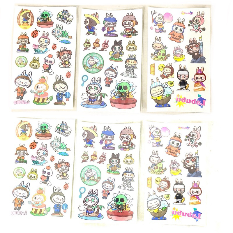 Labubu Tattoo Sticker Random Design Childhood Toys Kedai Borong Mainan ...