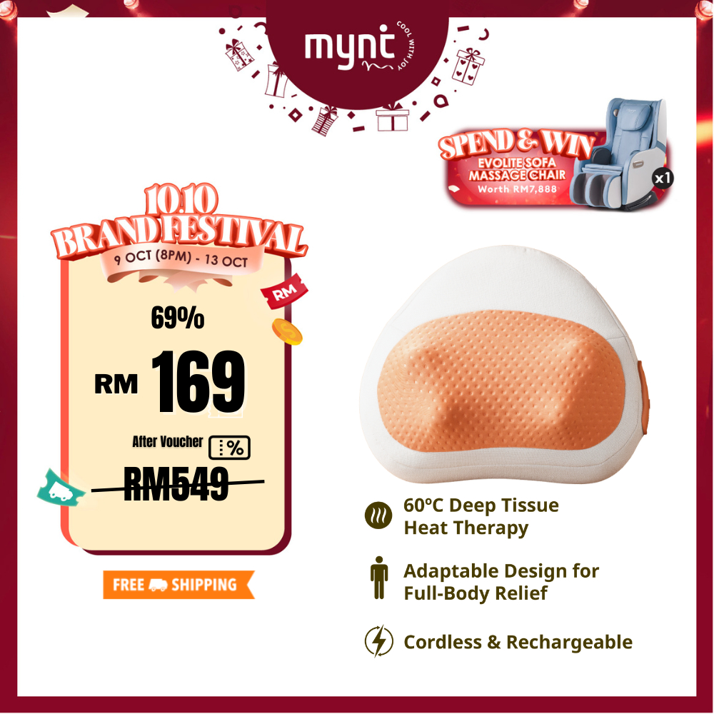[10.10]MYNT Feelax Neck & Back Pillow Massager Alat Urut Leher Dan ...