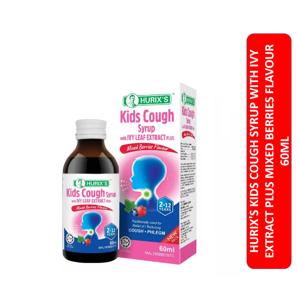 HURIX'S KIDS COUGH SYRUP WITH IVY EXTRACT PLUS MIXED BERRES FLAVOUR ...