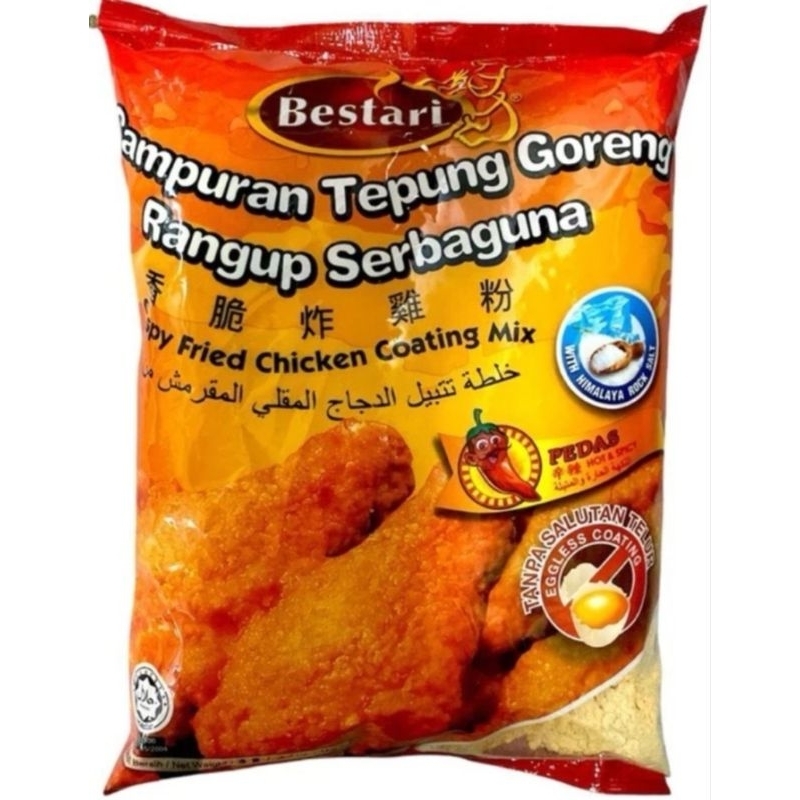 Bestari Campuran Tepung Goreng Rangup Serbaguna PEDAS Crispy Fried ...