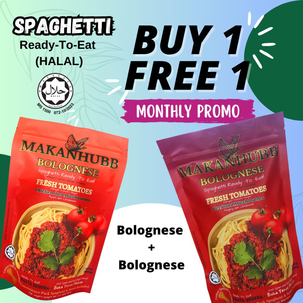 PROMO PASTA HALAL- Instant Spaghetti Tomato Bolognese Ready-To-Eat ...