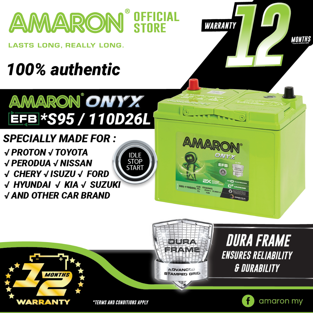 AMARON S95, 110D26L EFB Series Car Battery | Shopee Malaysia