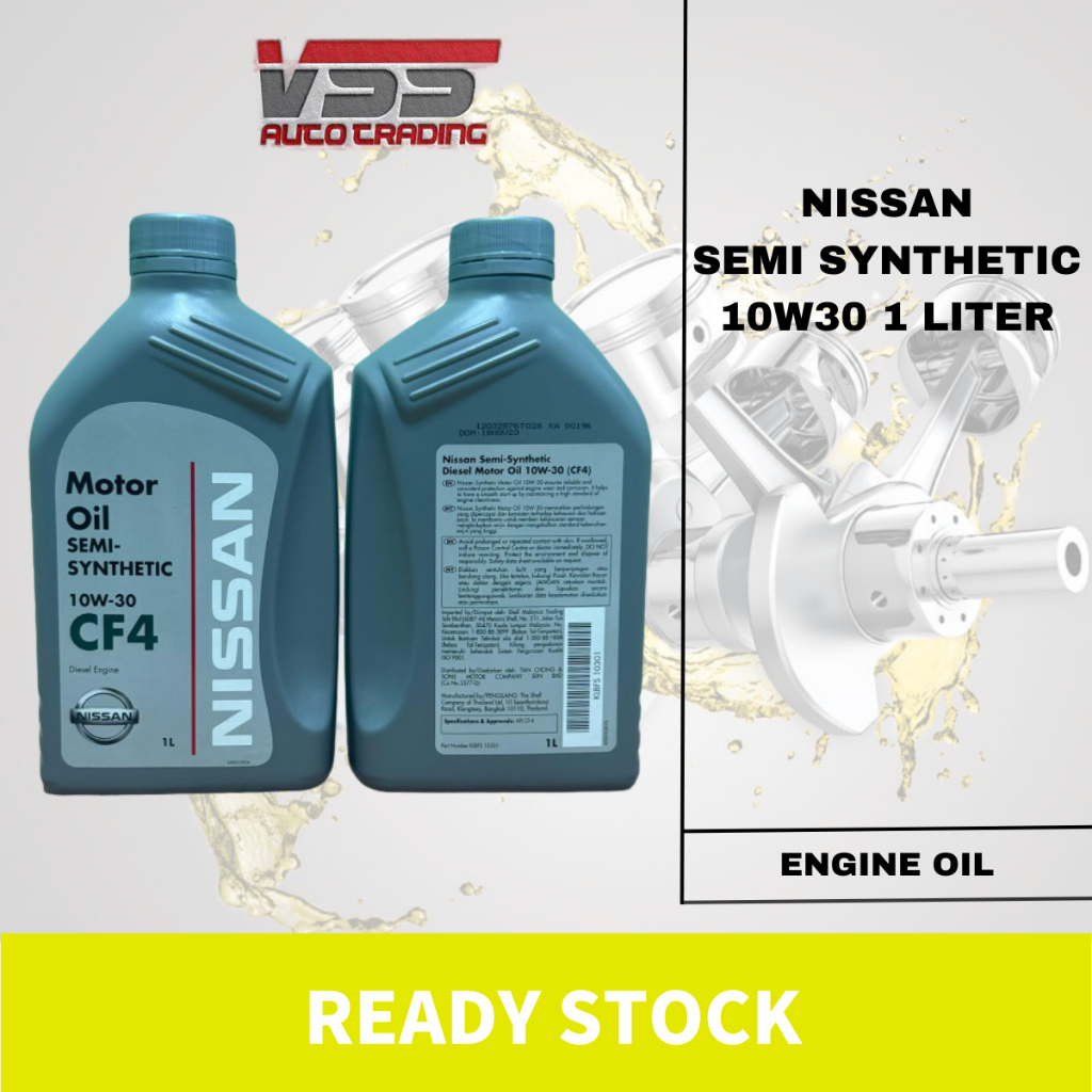 100% ORIGINAL NISSAN ENGINE OIL SEMI SYNTHETIC 10W-30 CF4 ( 1LITER ...