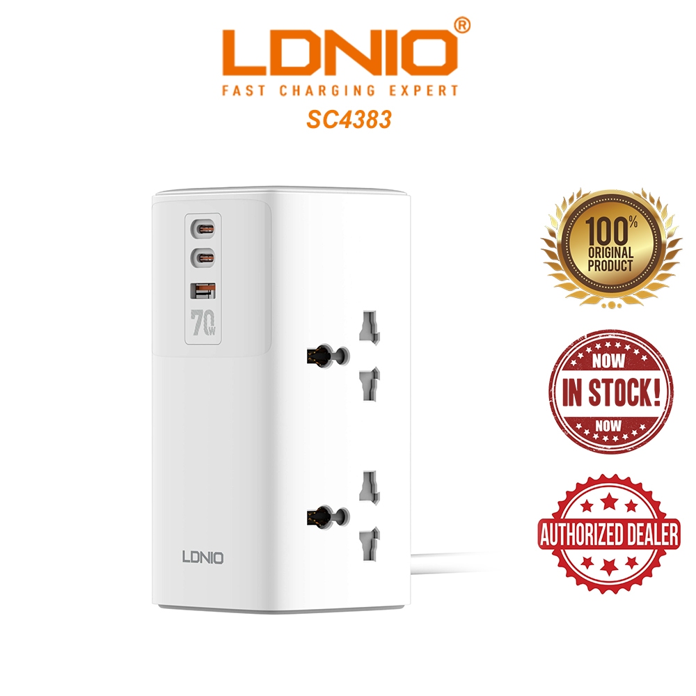LDNIO SC4383 Tower Extension Power Socket PD Super Fast Charging 70W ...