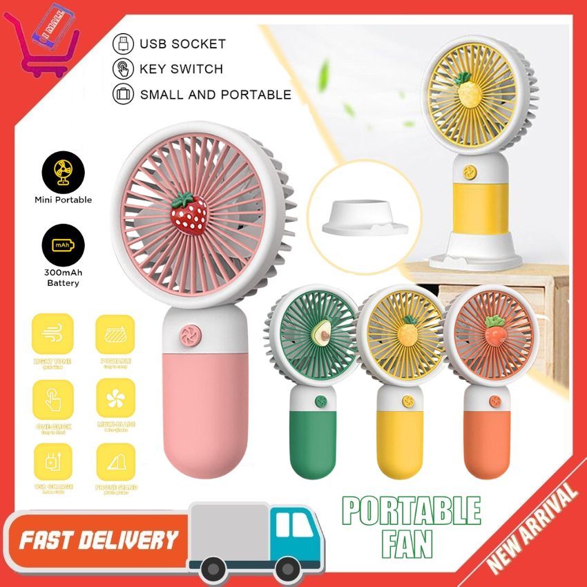 Portable Handle Fan Cute Fancy Color Rechargeable Cooling Mini Fan With ...