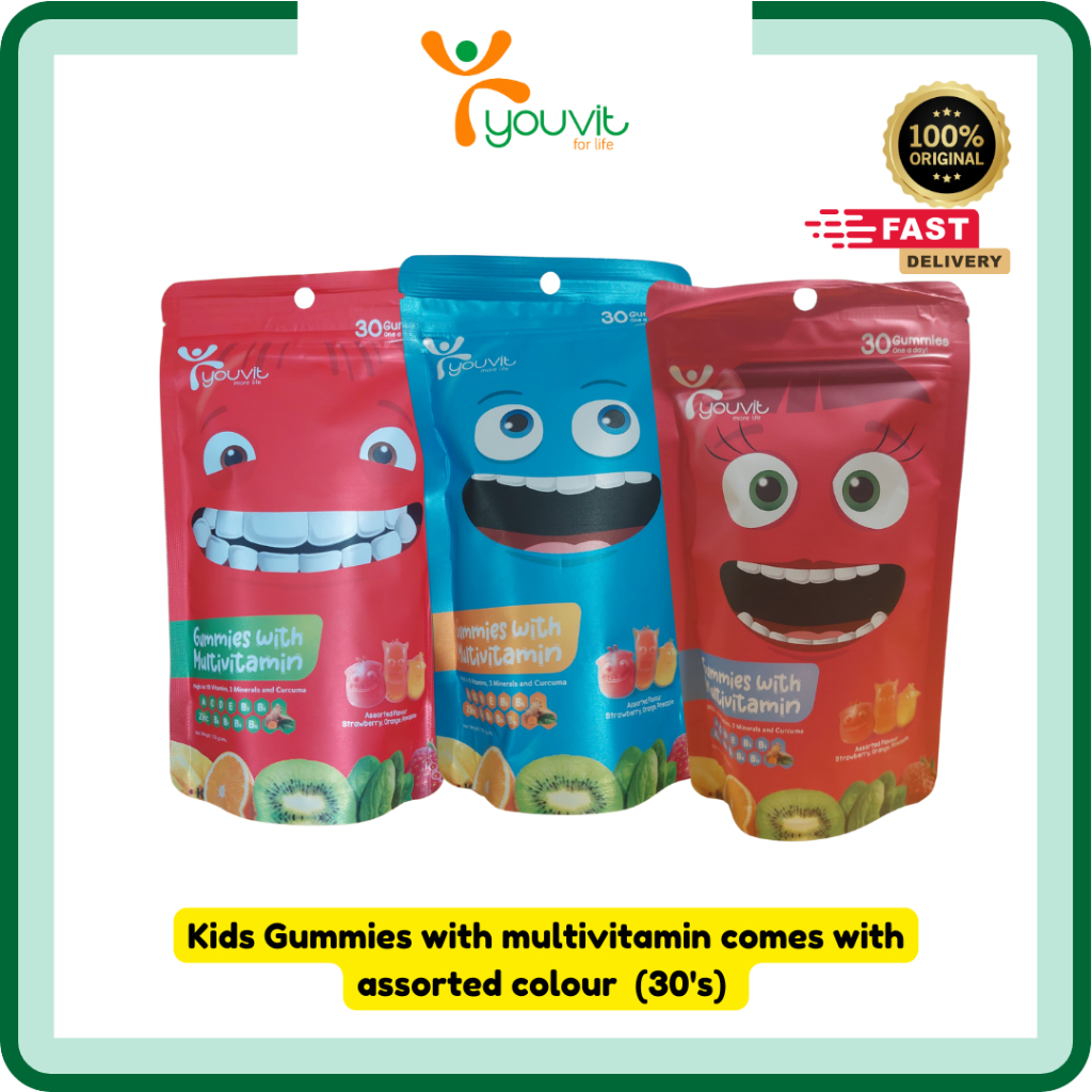 Youvit Kids Gummies with Multivitamin Assorted (30's) | 120g | EXP: 03/ ...