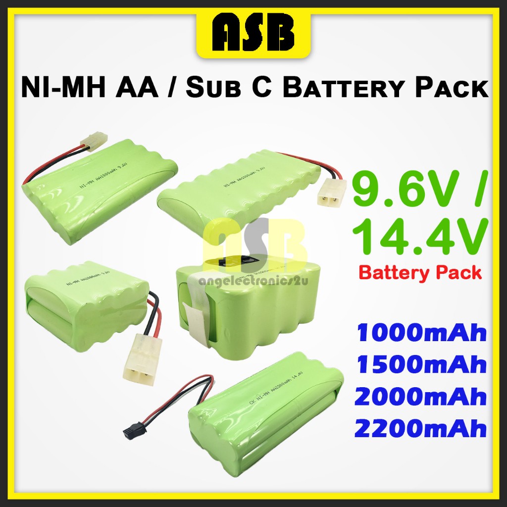 (1pc) NI-MH AA / SUB C Battery Pack ( 9.6V / 14.4V ) ( 1000MAH ...