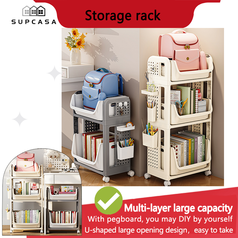 Storage Rack Bookshelf Small Trolley Movable Multi-Layer Snack Storage ...