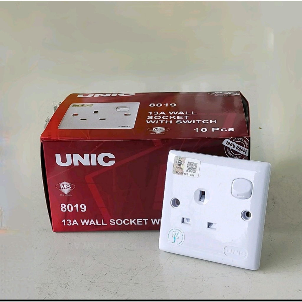 UNIC 13A Switch Socket Outlet SSO 8019 Switches Socket Wall switch ...