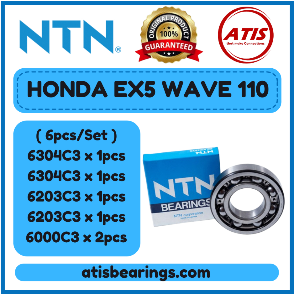 NTN HONDA EX5 WAVE 110 ( SET C3 ) 100% ORIGINAL Motorcycle Engine ...