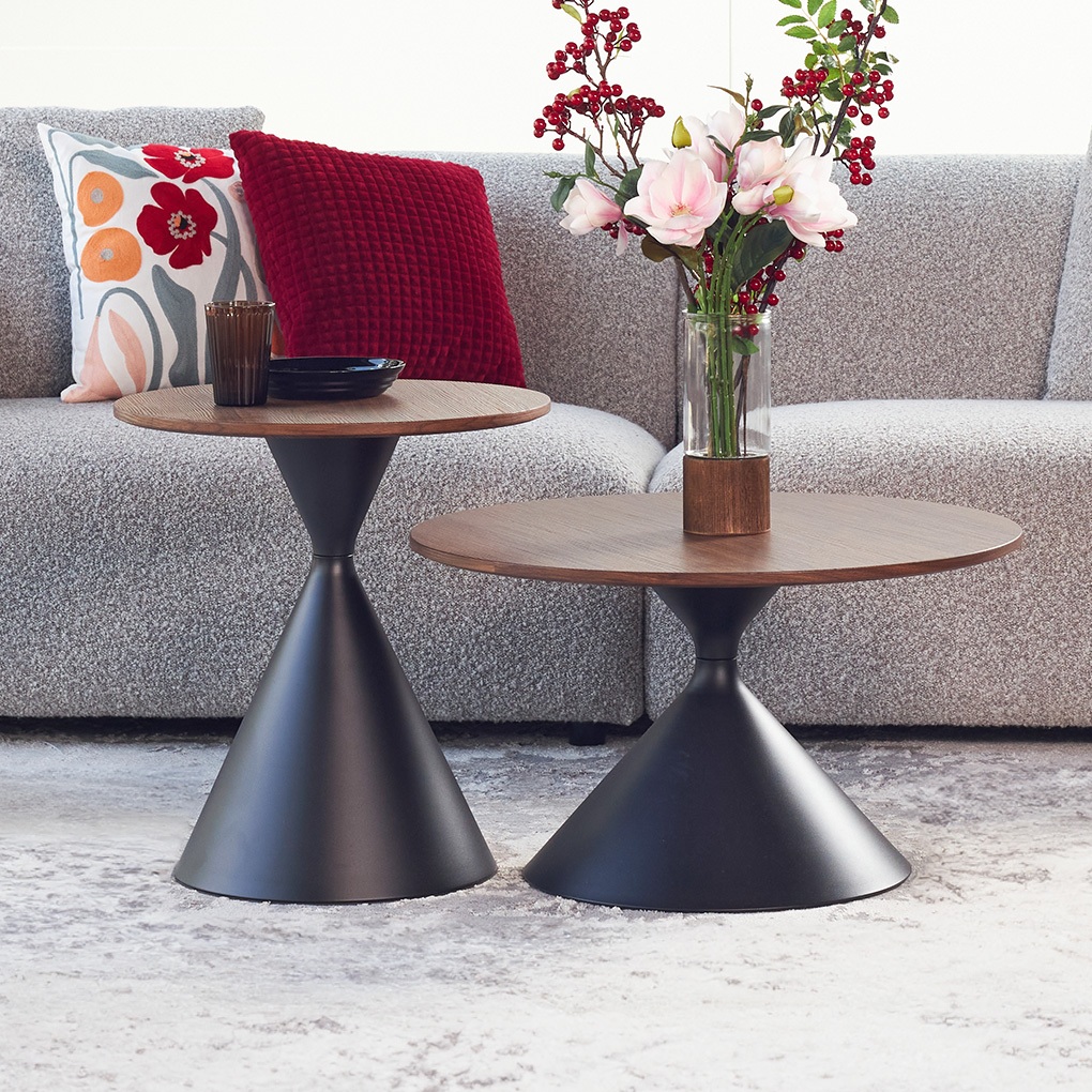 Set Meja Kopi Bulat Kayu KAISER Classic Design Nesting Round Solid Wood ...