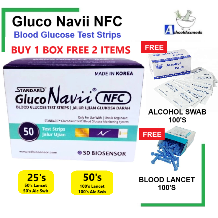 (FREE GIFT) Gluco Navii Gluconavii NFC Test Strip (25's / 2x 25's ...