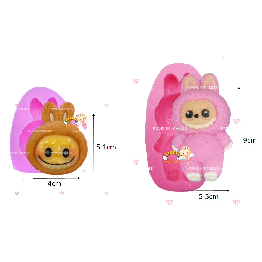 Acuan silikon Labubu Ready Stock Labubu Silicone Mold 拉布布燕菜硅胶模 现货Labubu ...