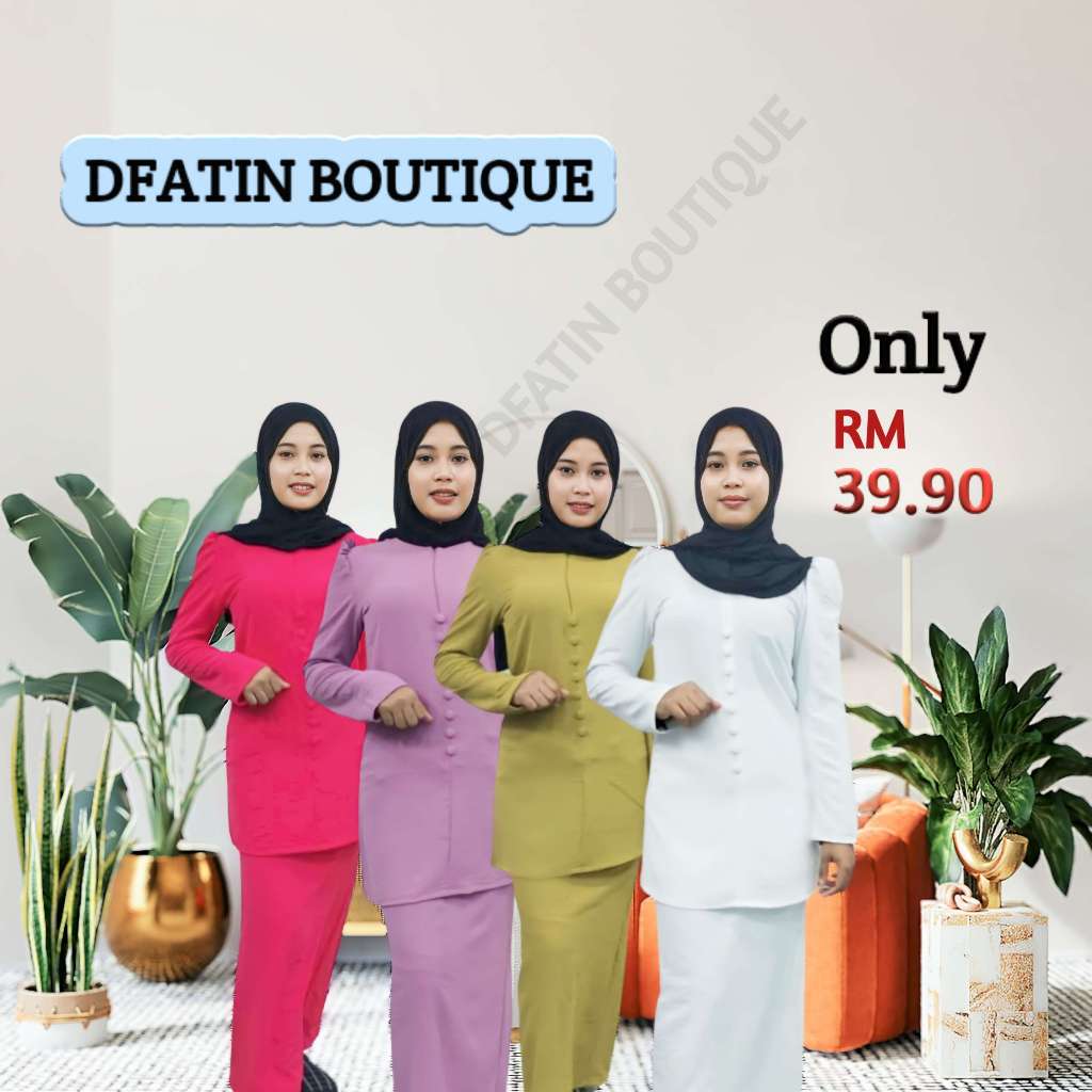 New Baju Kurung 8 Button Cey Ironless Raya Collection Muslim Women Suit ...