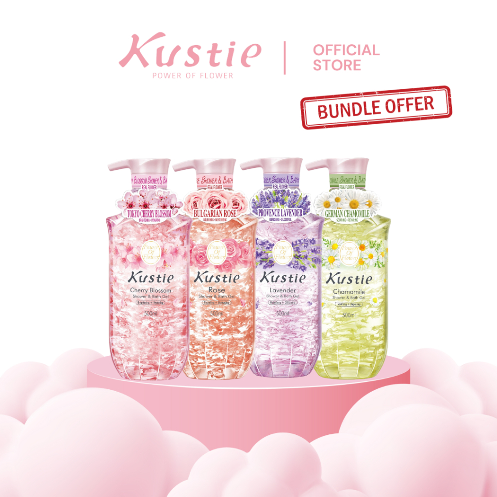 Kustie Shower & Bath Gel - Signature Family 4 Handpicked Real Flowers ...