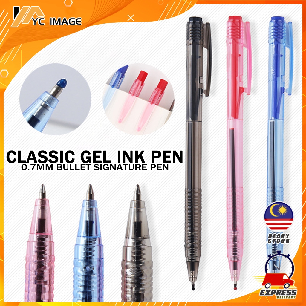 50Pcs Classic Press Gel Ink Pen 0.7mm Bullet Signature Pen Office ...