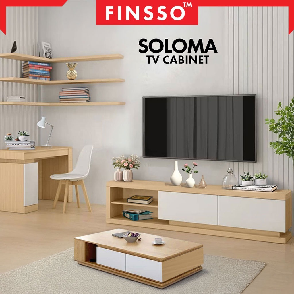Modern Muji TV Cabinet + Kayu Tebal & Berat | Minimalist TV Cabinet ...