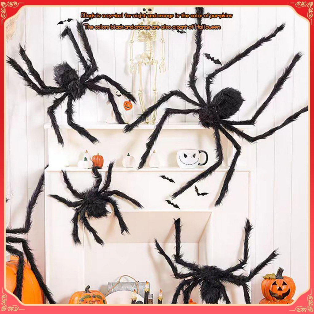 Toy Spider 4 Pcs Plastic Practical Jokes Props Realistic Rubber Spider ...