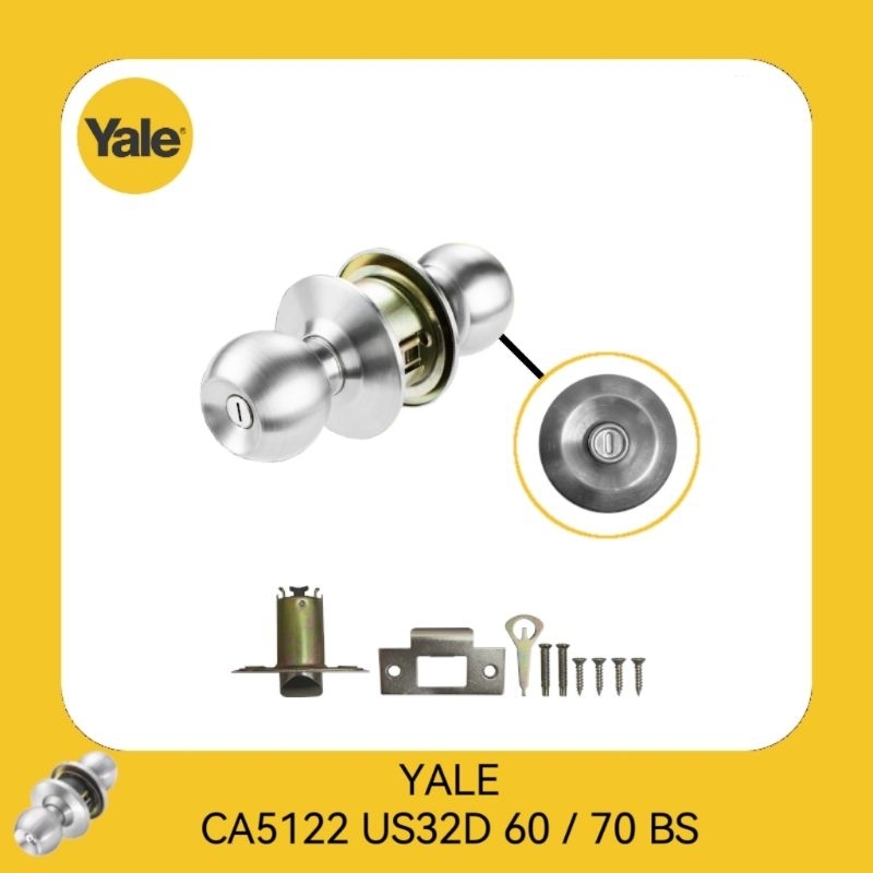 YALE CYLINDER LOCKSET CA5122 US32D (SUS304) YALE KNOBSET CYLINDER ...