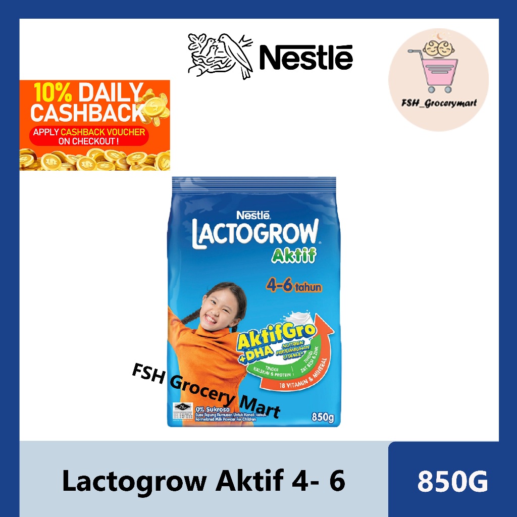 Nestle Lactogrow Aktif 4-6 Years 850G (Lactokid) | Shopee Malaysia