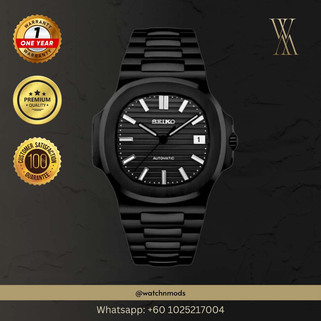 Seiko Mods NH35 Automatic Movement - Nautilus All Black | Shopee Malaysia