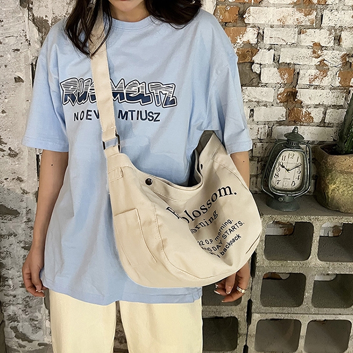 BBD Women’s Large Capacity Shoulder Street Letter Canvas Tote Bag Beg ...