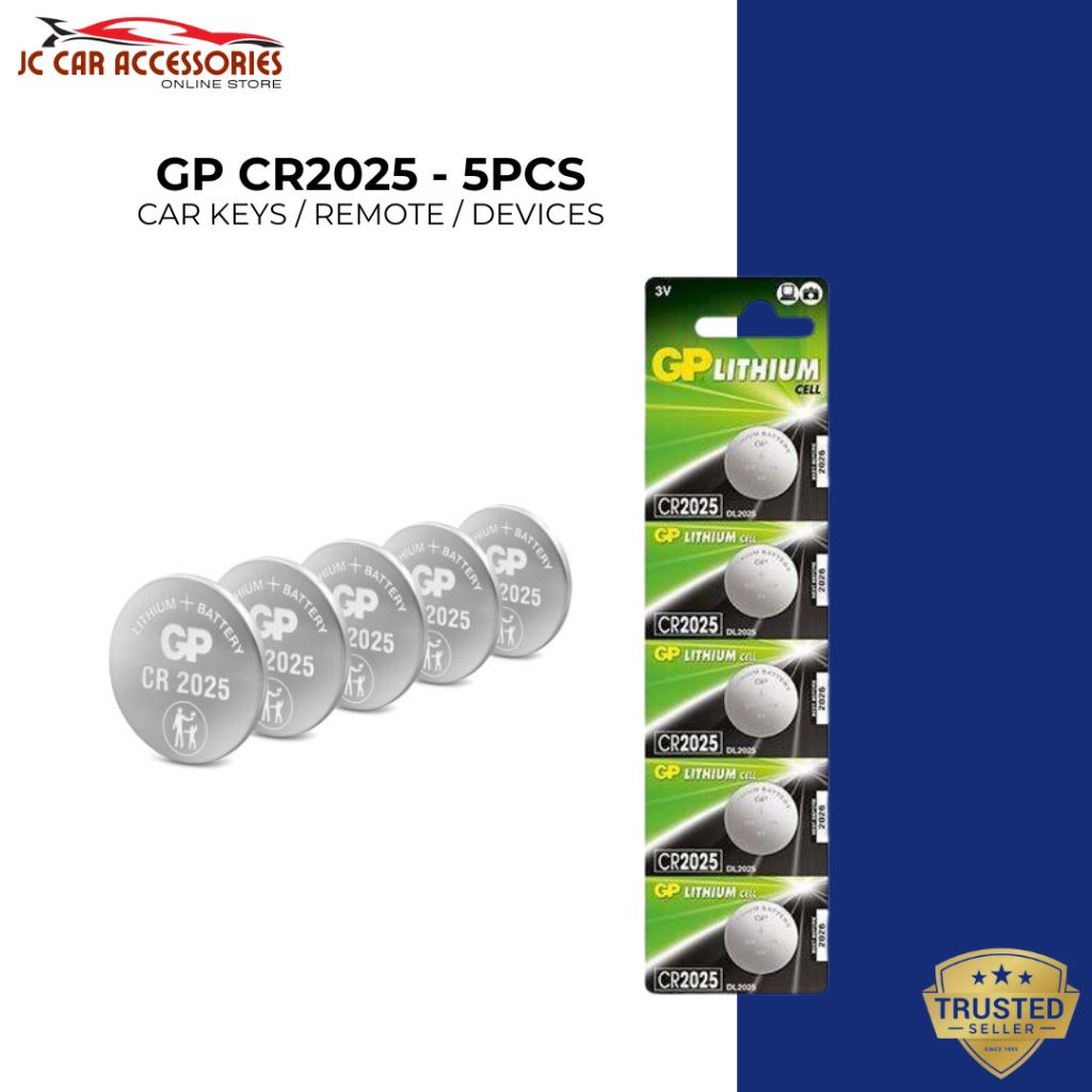 (5PCS) GP Battery Lithium Coin Cells CR2025 Car Key Remote Battery ...