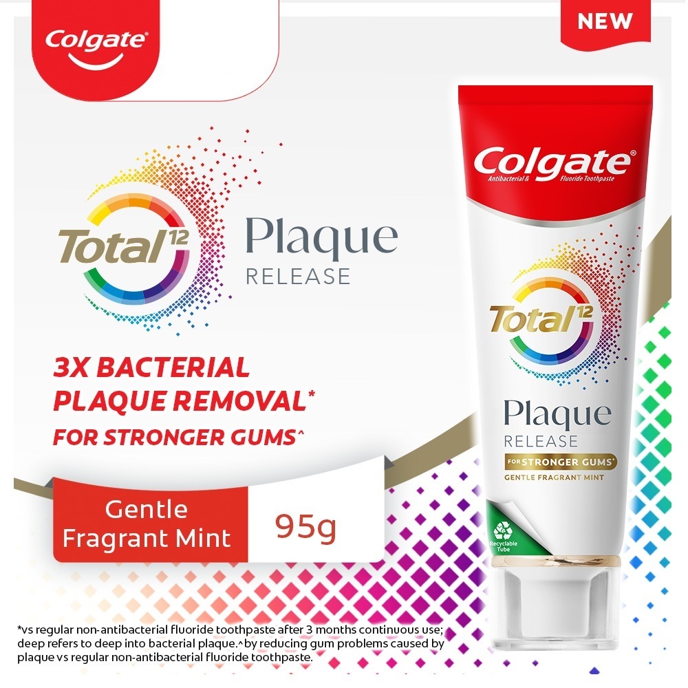 Colgate Total Plaque Release Gentle Fragrant Mint Toothpaste (95g ...