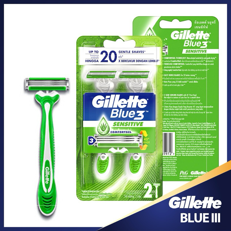 Dao Cao Gillette Blue 3 Razors | Shopee Malaysia