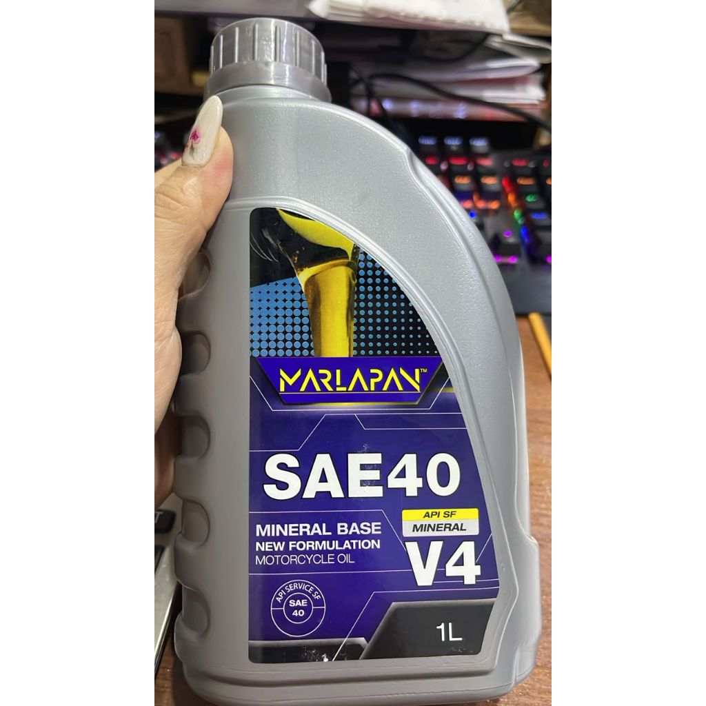 MARLAPAN SAE 40 API SF MINERAL BASE V4 NEW FORMULATION MOTORCYCLE OIL 1 ...