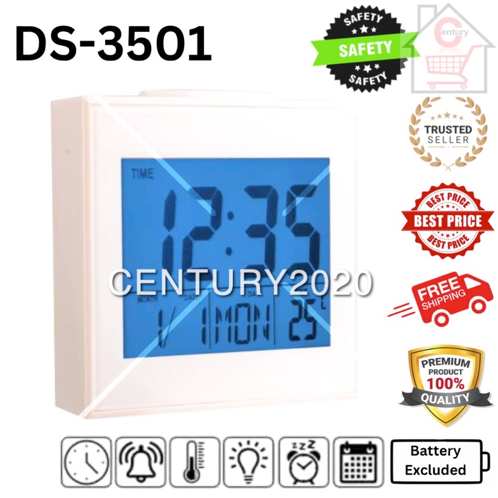 Clock Voice Control Back Light LCD Clock DS-3501 | Shopee Malaysia
