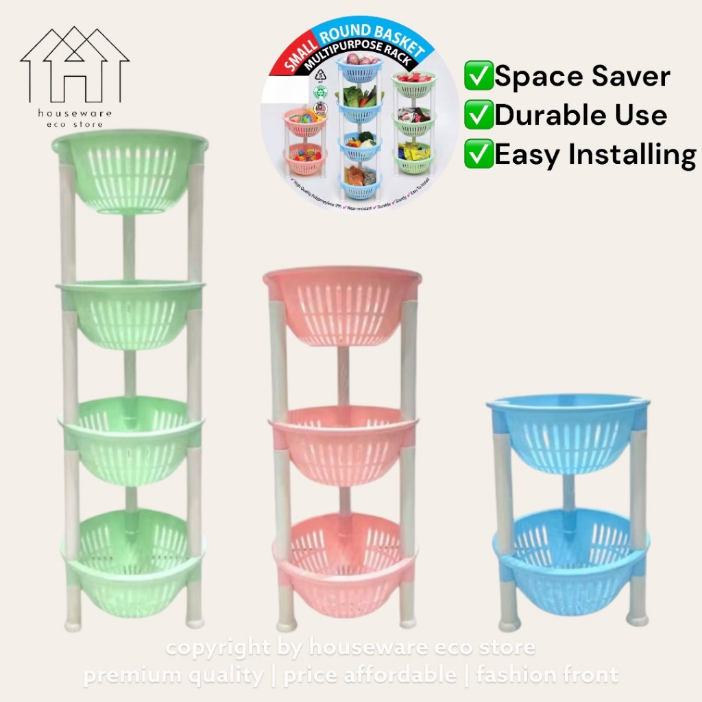 Round Kitchen Rack / Rak Barang Serbaguna Kecil / Egg Rack Storage Rack ...