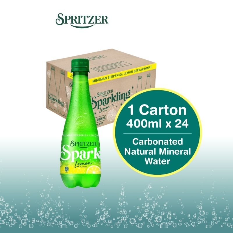 [TKM] Spritzer Sparkling Natural Mineral Water With LEMON (400ml x 24) | Shopee Malaysia