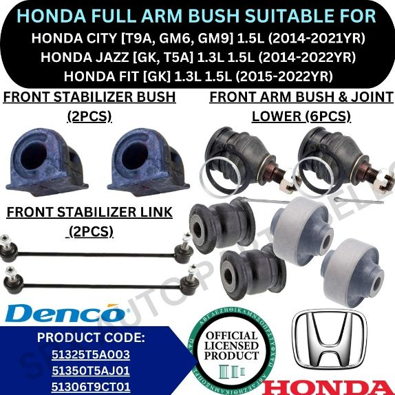 LOWER ARM BUSH, REAR AXLE, BALL JOINT, STABILIZER BUSH, LINK FOR HONDA ...
