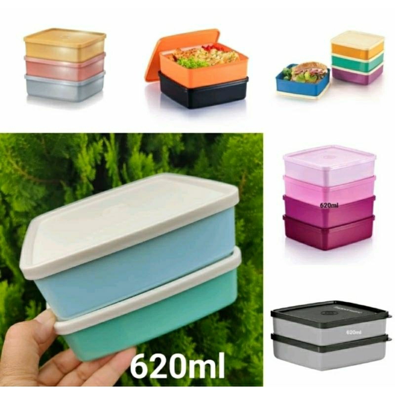 Tupperware Large Square Away 620ml 2pcs | Shopee Malaysia