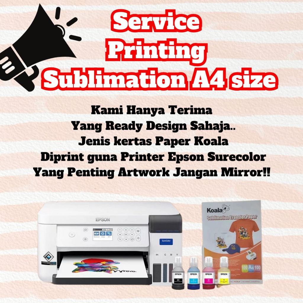 Service Print Paper Sublimation Paper A4 Size | Shopee Malaysia