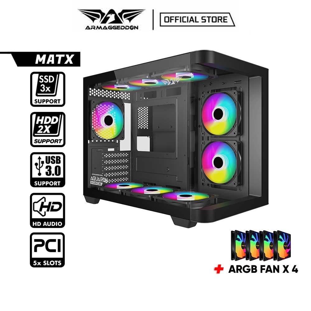 Armaggeddon AQUARON X CURVE Fish Tank Design Gaming PC Case with Dual ...