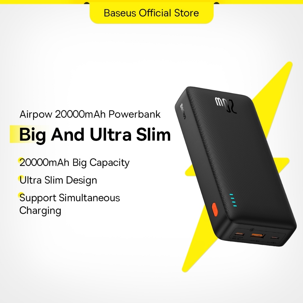 Baseus Airpow 20W Power Bank 20000mAh Fast Charge Powerbank for iP 15 ...