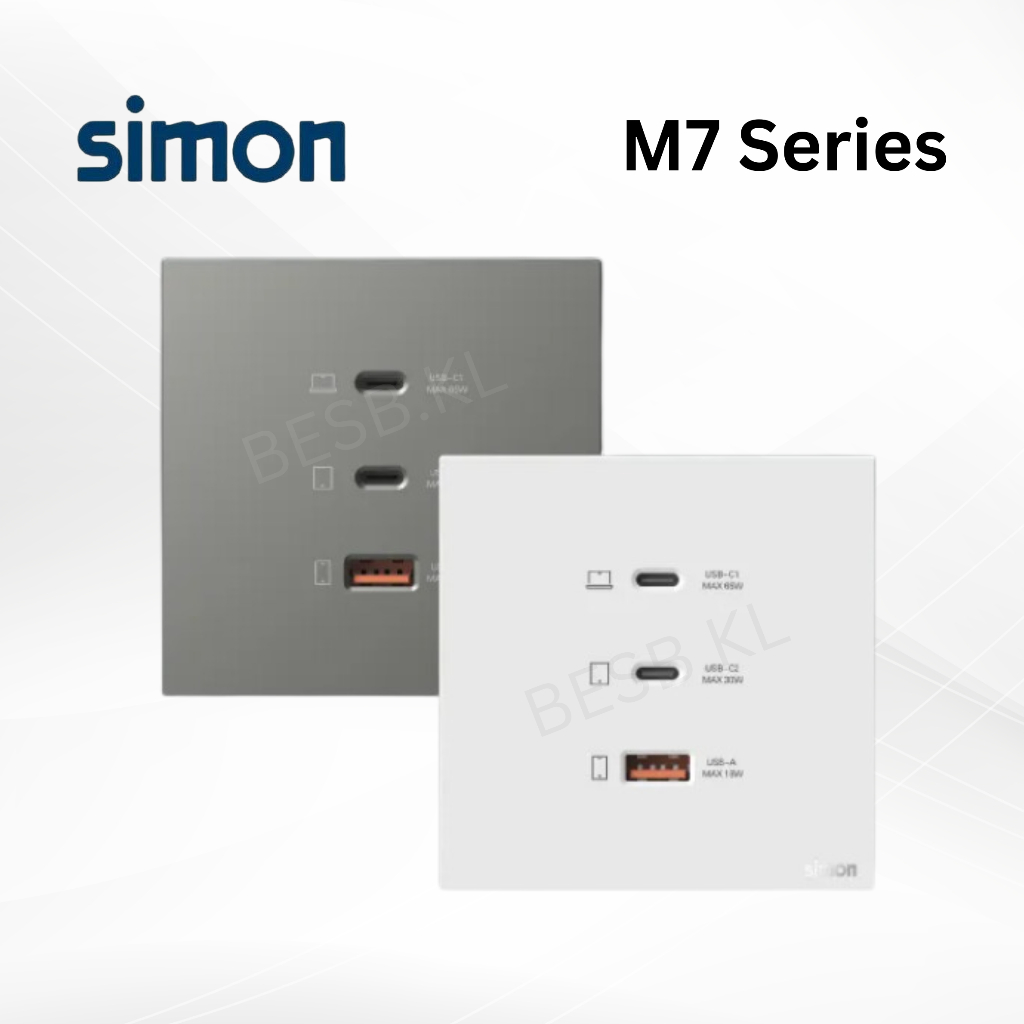 Simon M7 66E722 USB Type A + Type C 30W Socket Outlet Office Outlet Hotel Outlet | Shopee Malaysia