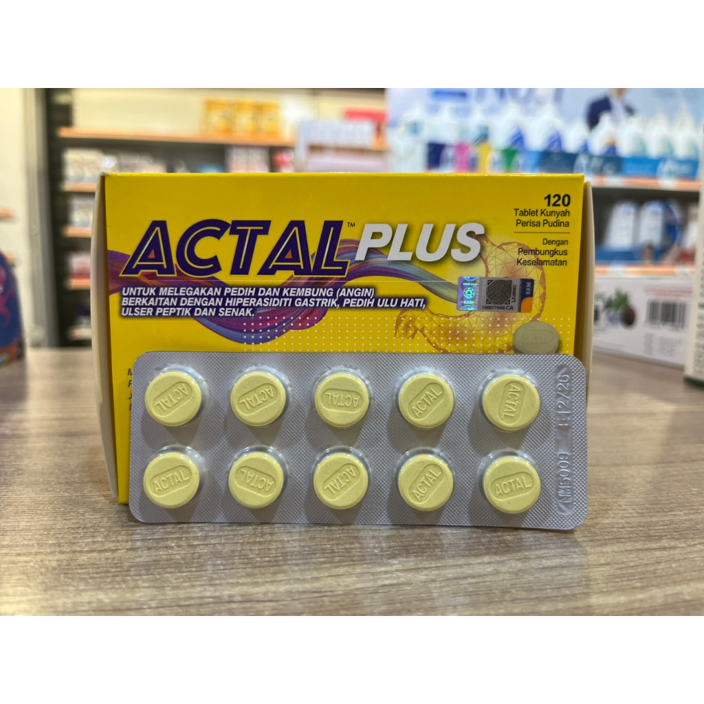 Actal Plus Chewable Antacid Tablet 10's (exp December 2026) | Shopee ...