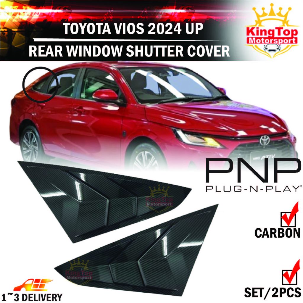 Toyota Vios 2023-2024 NGC102 Rear Side Louver Cover Mustang Cover Rear ...