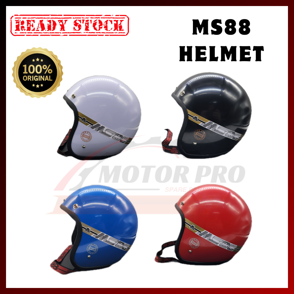 100% ORIGINAL HELMET MS88 TOPI KELEDAR MOTOR BLUE RED WHITE BLACK ...