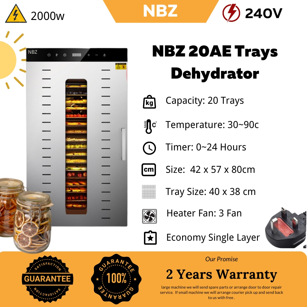 NBZ 20AE Tier Food Dehydrator Machine Food Dryer Dehydrator Dehydrated ...