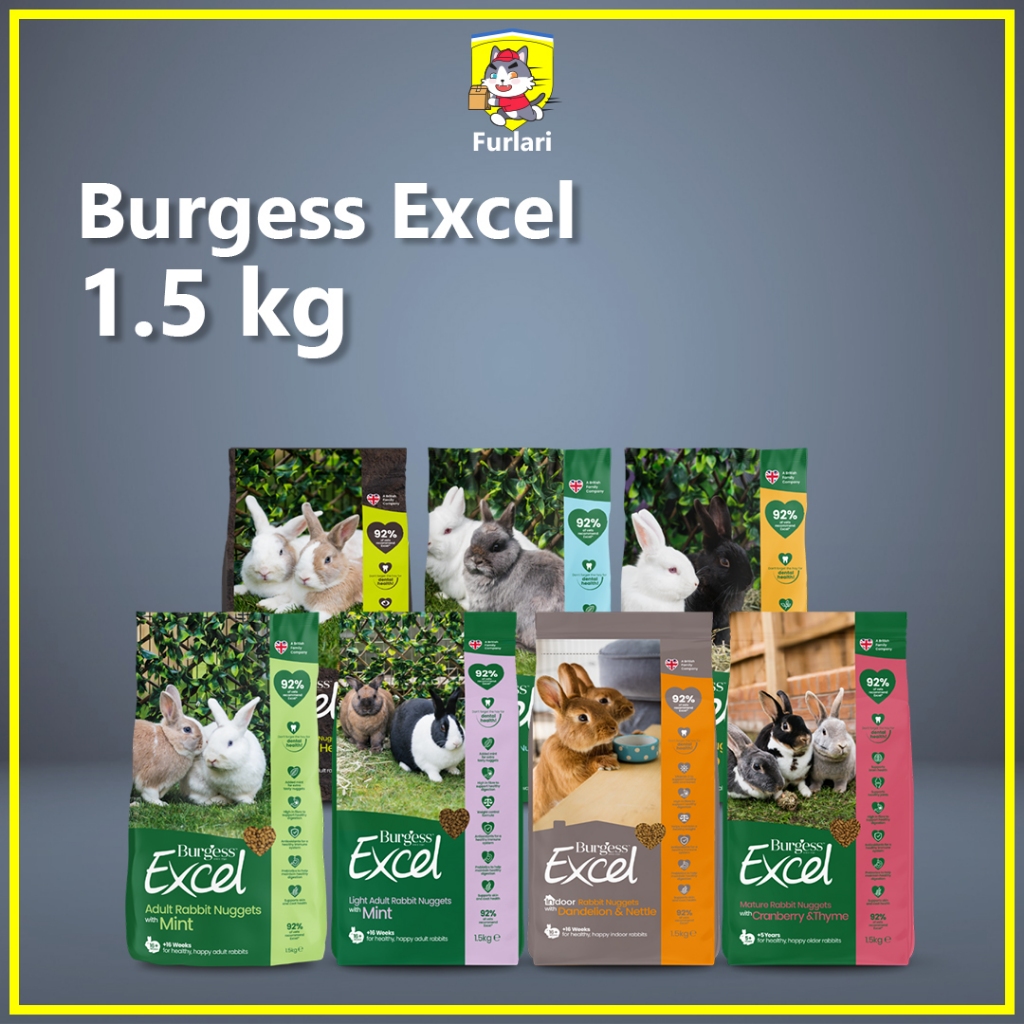 Burgess Excel 1.5 kg Rabbit Food Rabbit Nuggets Adult / Indoor / Junior ...