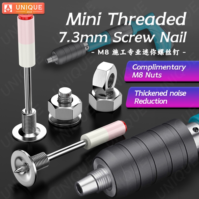 250PCS Screw Nail 7.3mm Specialized for Nail Gun Threaded Nail Suitable ...